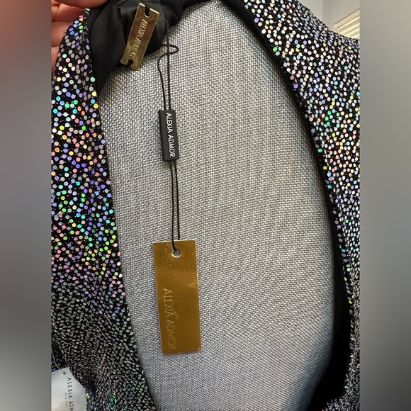 Alexia Admor Dresses New Alexia Admor Silver Metallic Disco Mock